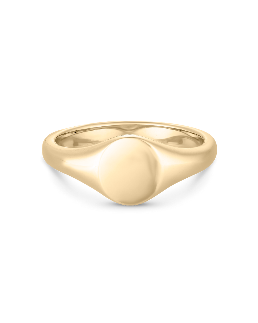 Engravable Petite Oval Signet Ring - 9ct Gold & Silver Australia ...